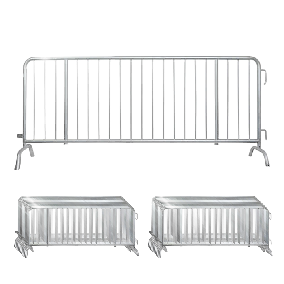 20 8.5 ft Steel Barricades for Crowd Control 1" Frame Bridge Feet ...