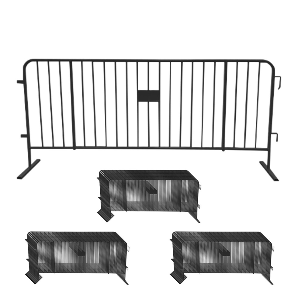 30 Black 8.5 ft Steel Barricades for Crowd Control Barriers 1" Frame ...