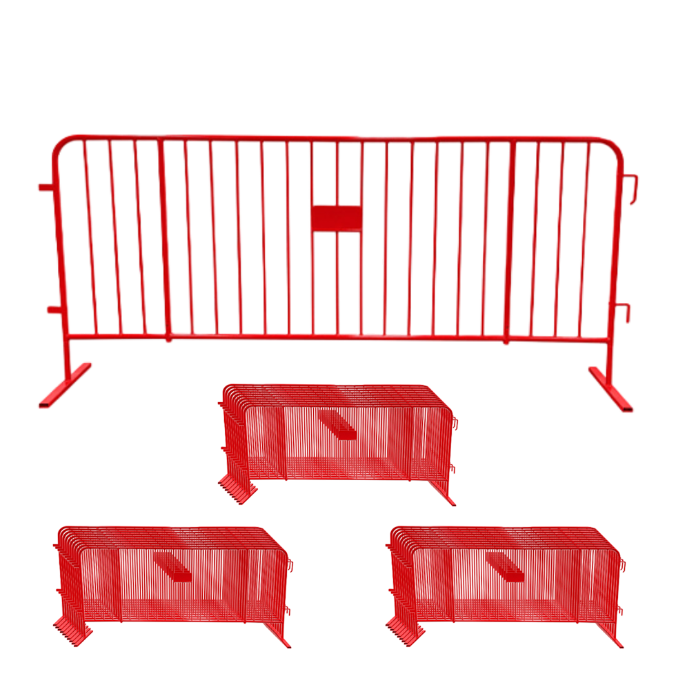 30 Red Steel Barricades for Crowd Control 1" Frame Flat Feet – Epic ...