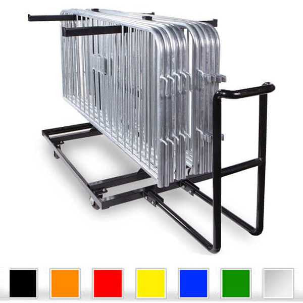 30 8.5 ft Steel Barricades for Crowd Control Flat Bases and 1 Cart ...