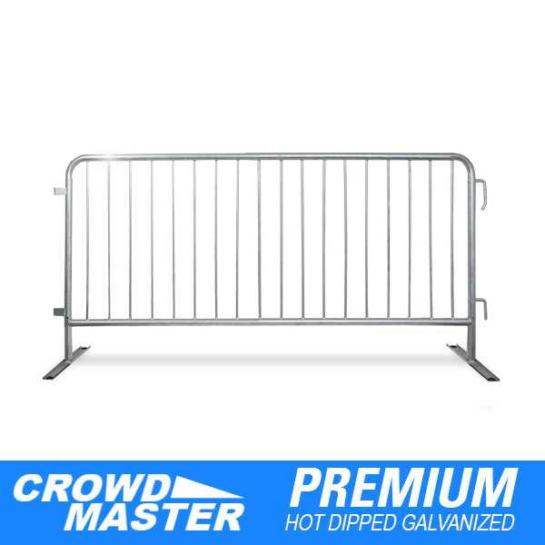 6.5 ft Heavy Duty Steel Barricades for Crowd Control | Flat Bases ...