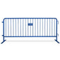 8.5ft Heavy Duty Steel Crowd Control Barricades in Blue Flat Bases ...