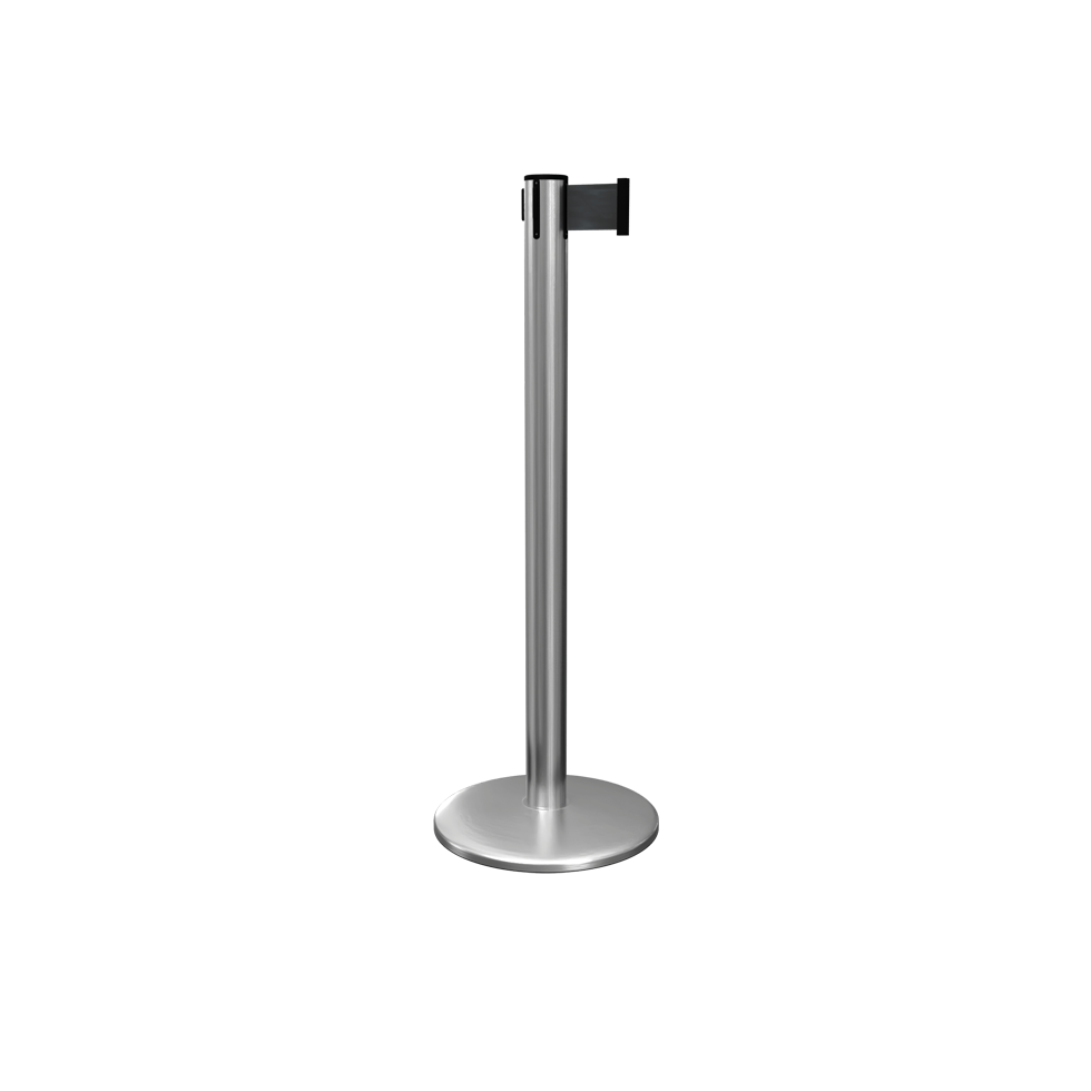 Satin Stainless Queue Pro Retractable Stanchion | 3" Wide Belt ...