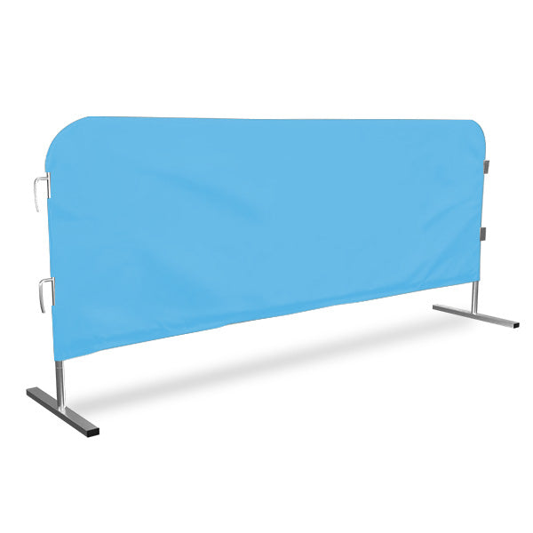 Light Blue Barricade Covers | Barrier Jackets For Steel Barricades ...