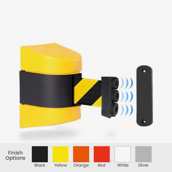 Magnetic Wall Mounted Retractable Belt Barrier - 15ft Belt – Epic Crowd ...